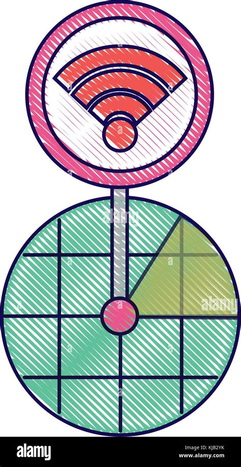 Gps Navigation Screen Pointer Map Wifi Connection Stock Vector Image