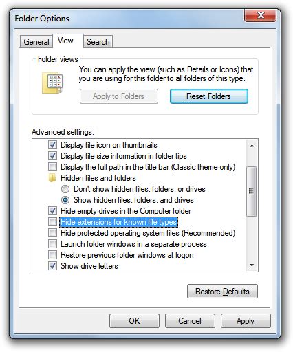 How Do I Restore File Extensions In Windows For All File Types