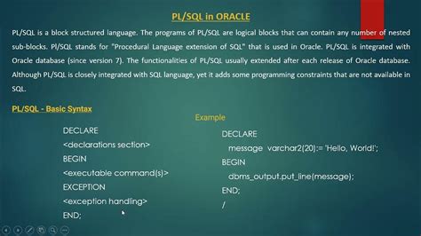 Pl Sql Introduction And Start Programming In Oracle Youtube