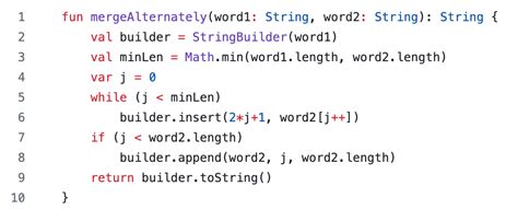 Kotlin 學習 String Leetcode Easy 1768 Merge Strings Alternately