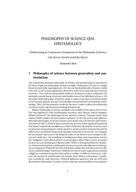 Pdf Philosophy Of Science And Epistemology