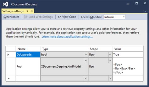 C Cant Save Xdocument Into Application Settings Class Stack Overflow