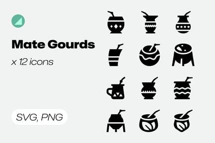 Basicons Solid Mate Gourds Icons Icons Ft Yerba And Gourd Envato