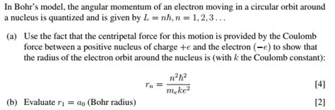solved in bohr s model the angular momentum of an electron