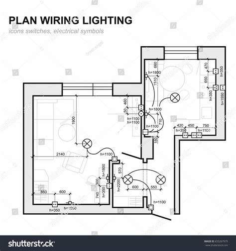 Plan Wiring Lighting Electrical Schematic Interior庫存向量圖（免版稅）655267975 Shutterstock