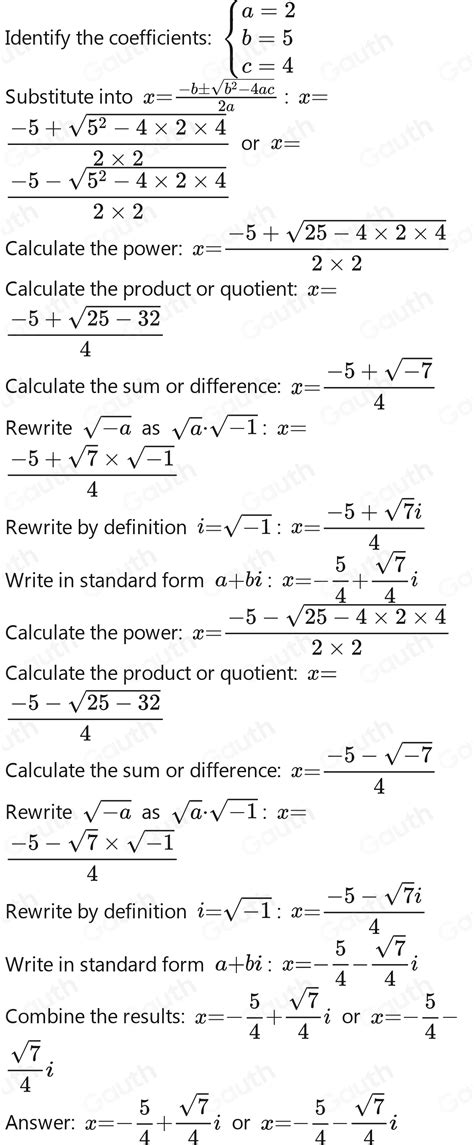 Solved 1 2x 2 5x 4 0 [math]