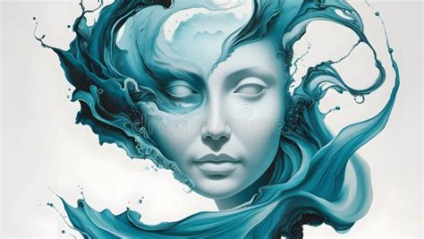 Fluid Art Portrait Abstract Realm Digital Artwork Surreal Environment