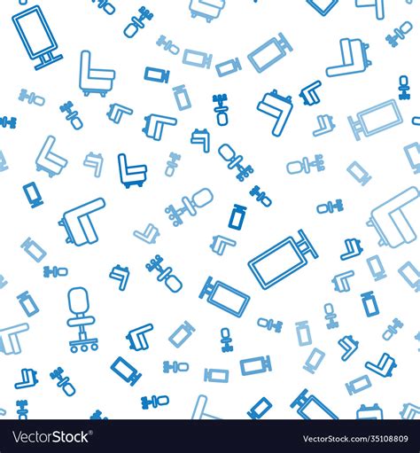 Set Line Office Chair Big Full Length Mirror Vector Image