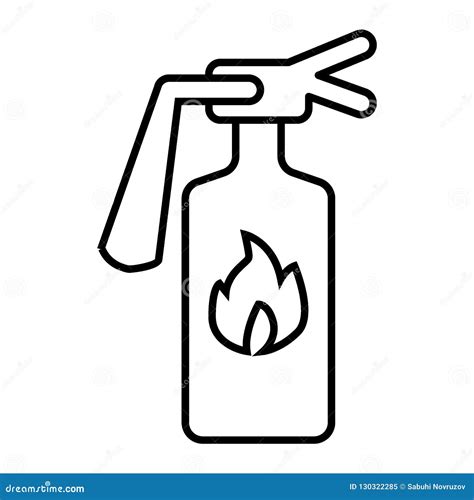 Fire Extinguisher Thin Line Icon Fire Protection Vector Illustration