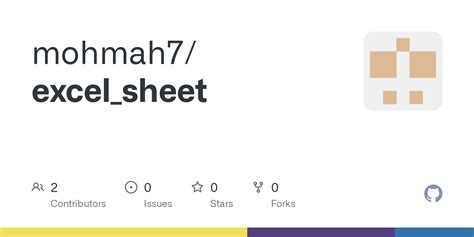 GitHub Mohmah Excel Sheet