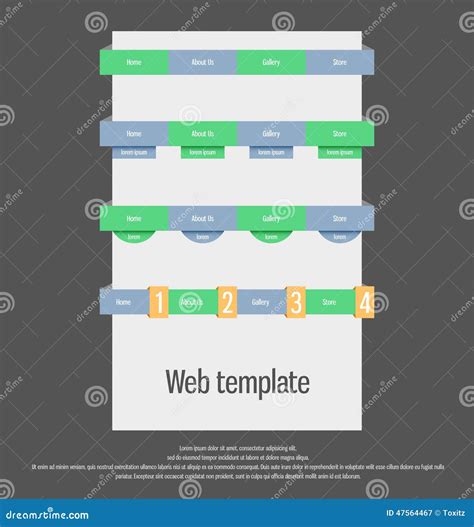 Ui Template Web Elements Ux Stock Vector Illustration Of Communications Media