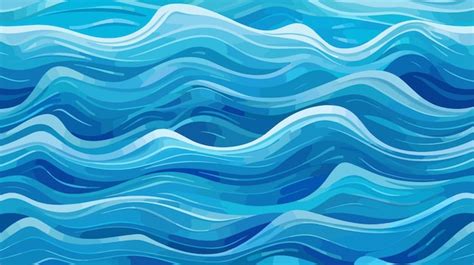 Elegant Water Waves Seamless Pattern With Vector Curve Lines Premium Ai Generated Vector