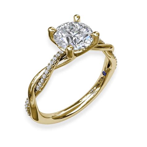 Polished Yellow Gold Twist Engagement Ring Randn Jewelers
