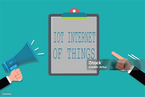 쓰기 텍스트 Iot 인터넷 것 들의 단어 네트워크 물리적 장치에 대 한 비즈니스 개념 데이터 송수신 0명에 대한 스톡 벡터 아트