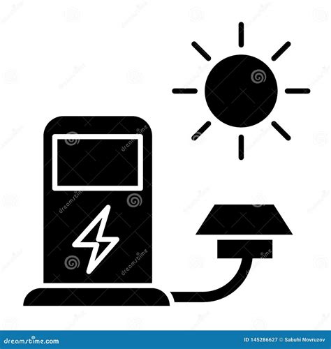 Elektrische Auto Het Laden Post Stevig Pictogram Elektrisch Voertuig Vullende Die Illustratie Op