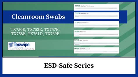 Esd Safe Alpha® Tx761d Polyester Knit Cleanroom Swab With Long Handle Texwipe