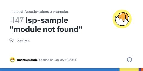 lsp sample module not found · issue 47 · microsoft vscode extension
