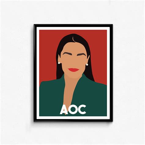 Aoc Alexandria Ocasio Cortez Feminist Icon Print Wall Art Decor
