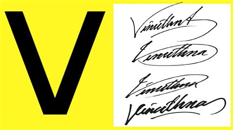 Signatures For Names Starting With V