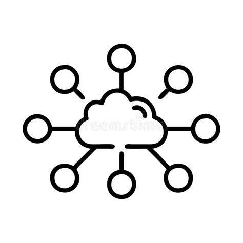 cloud computing network connection diagram with nodes and links for