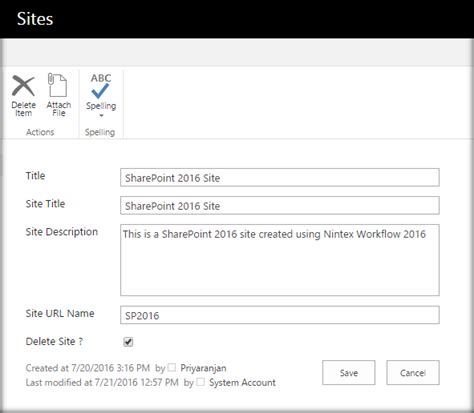 Conditionally Delete Site In Sharepoint 2016 Using Nintex Workflow 2016