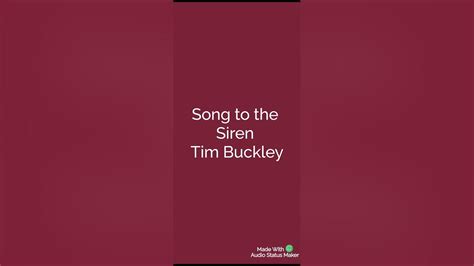 An unfinished cover, Song to the Siren, Tim Buckley - YouTube