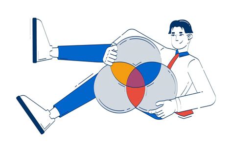 Data Analyst Presenting Venn Diagram Doodle Illustration Concept Data