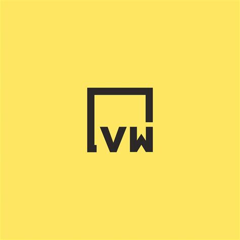 Vw Initial Monogram Logo With Square Style Design Vector Art At Vecteezy