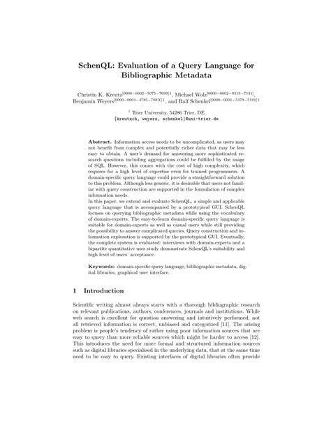 pdf schenql evaluation of a query language for bibliographic metadata
