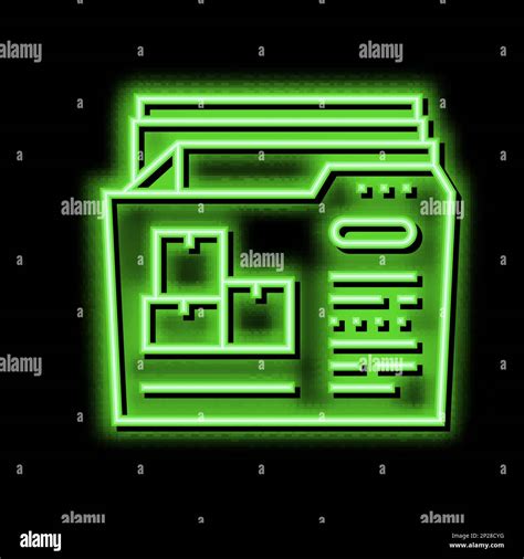 Documentation Of Logistics Company Neon Glow Icon Illustration Stock