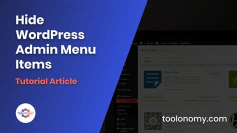 How To Hide WordPress Admin Menu Items Using WP Admin Cleaner SyncWin