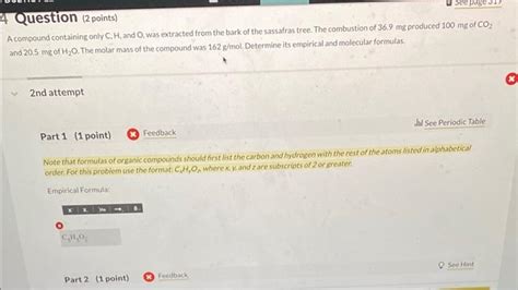 Solved Question Points A Compound Containing Only C H Chegg