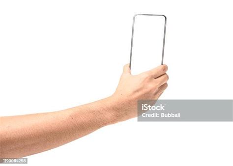 클리핑 경로와 흰색 배경에 격리 된 휴대 전화를 들고 손을 잡고 개념에 대한 스톡 사진 및 기타 이미지 개념 개념과 주제 공란 Istock