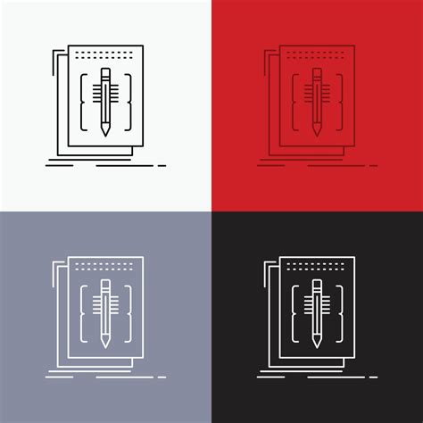 Code Edit Editor Language Program Icon Over Various Background Line Style Design Designed