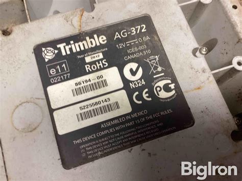 2012 Trimble Ag 372 Receiver Bigiron Auctions