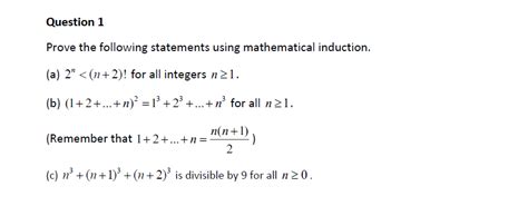 solved question 1 prove the following statements using