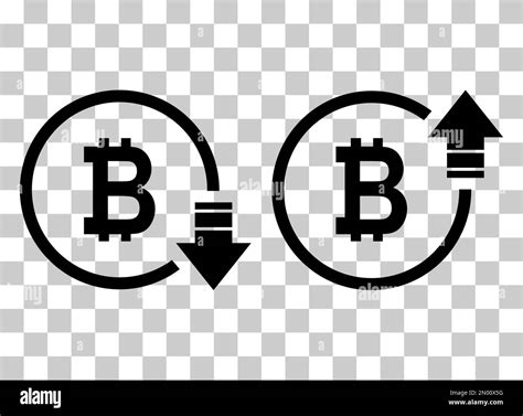 Set Of Cost Symbol Bitcoin Increase And Decrease Icon Money Vector