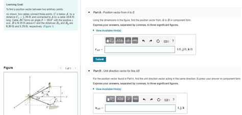 Solved Part A Position Vector From A To B Learning Goal Chegg