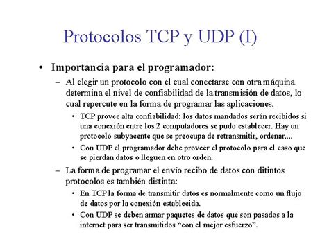 Protocolos Tcp Y Udp I Importancia Para El