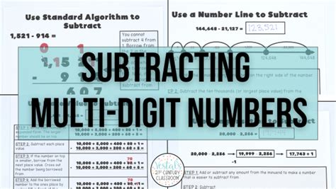 Long Subtraction Multi Digit Subtraction Strategies