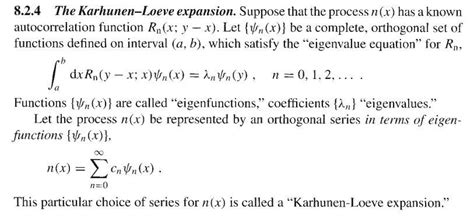 Solved 824 The Karhunen Loeve Expansion Suppose That The