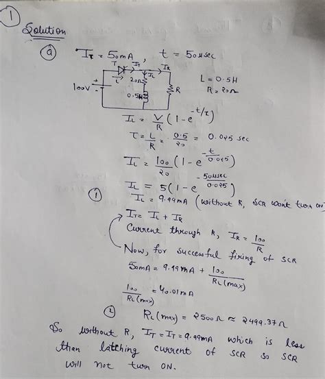 Solved J A In The SCR Circuit Shown In The Figure Below The SCR Course Hero