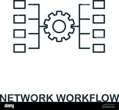 Network Workflow Outline Icon Thin Line Style From Big Data Icons Collection Pixel Perfect