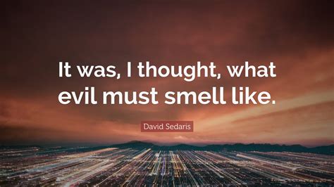 David Sedaris Quote It Was I Thought What Evil Must Smell Like”