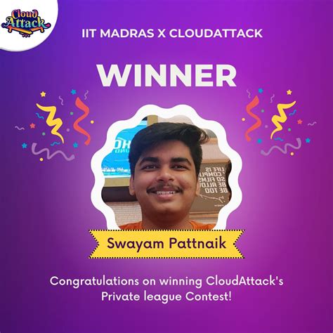 Cloudattack On Linkedin Contestwinner Iitmadras Congratulations