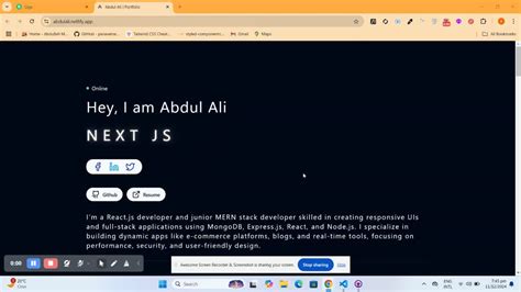 Abdul Ali Soomro On Linkedin Mernstack Portfoliowebsite