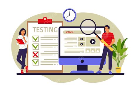 Software Testing And Hardware Fixing It Concept Page Design Team Vector