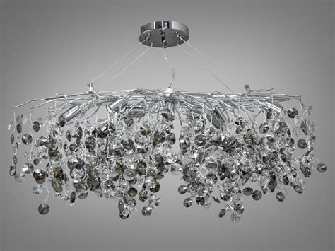 Унікальна овальна кришталева люстра підвіс для вітальні зали під 10 ламп довжиною 91 см