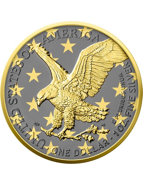 Anello D Oro American Eagle Moneta Argento Oz Usa
