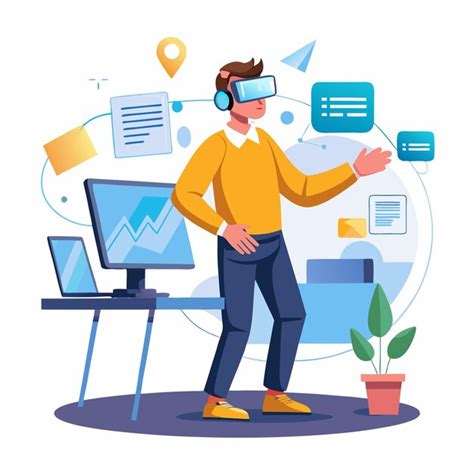 A Man Wearing A Pair Of Virtual Reality Headset Premium Ai Generated